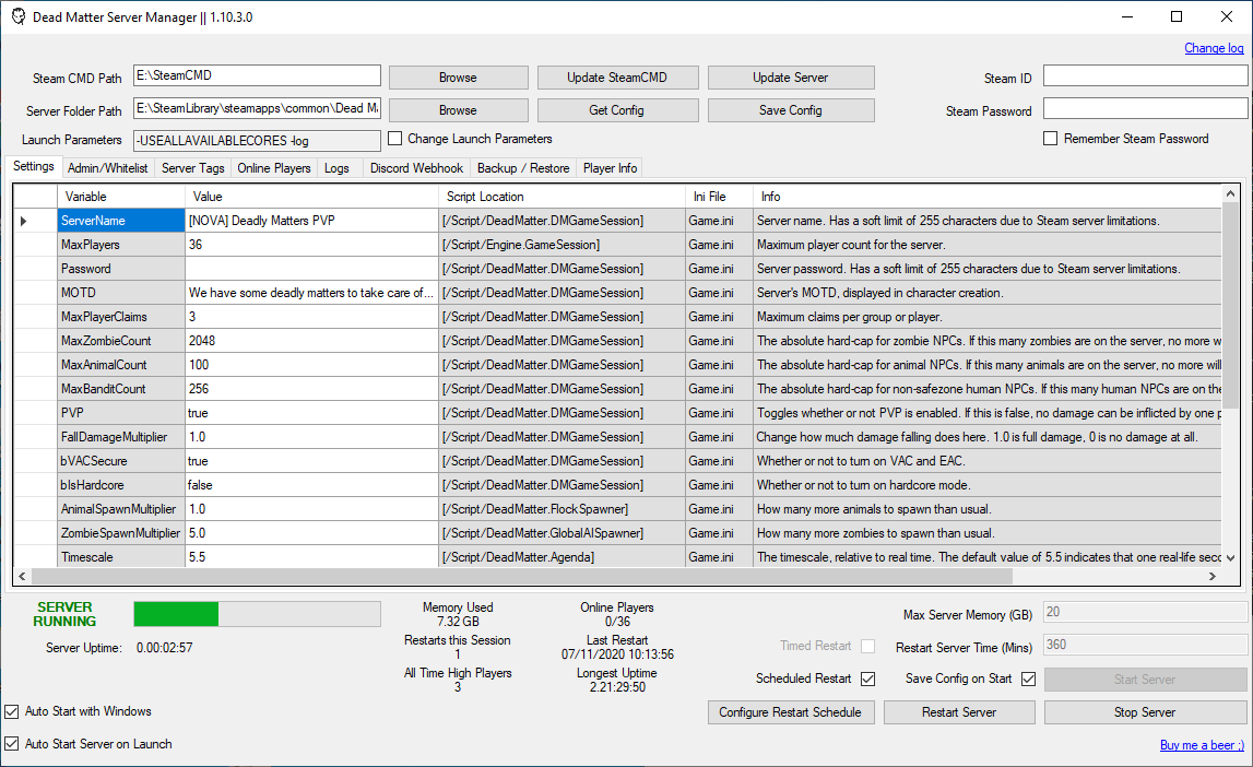 Dead Matter Server Manager