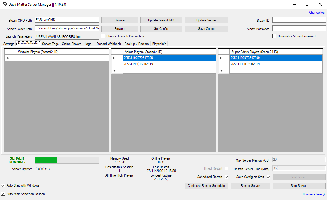 Dead Matter Server Manager