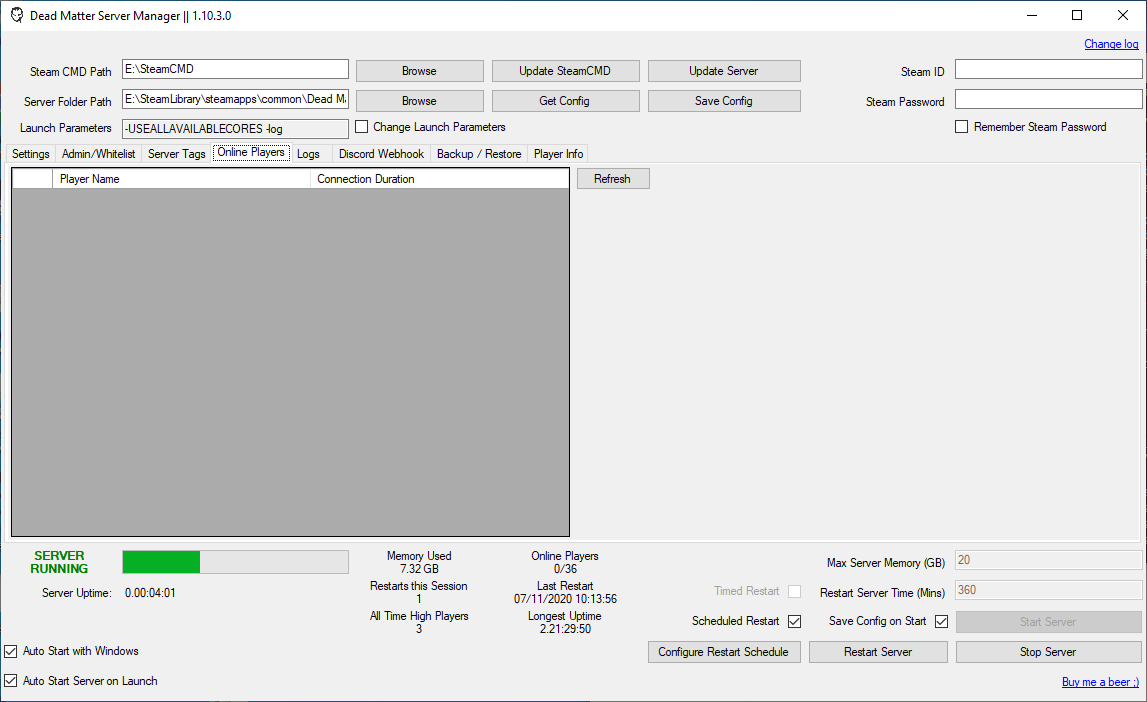 Dead Matter Server Manager