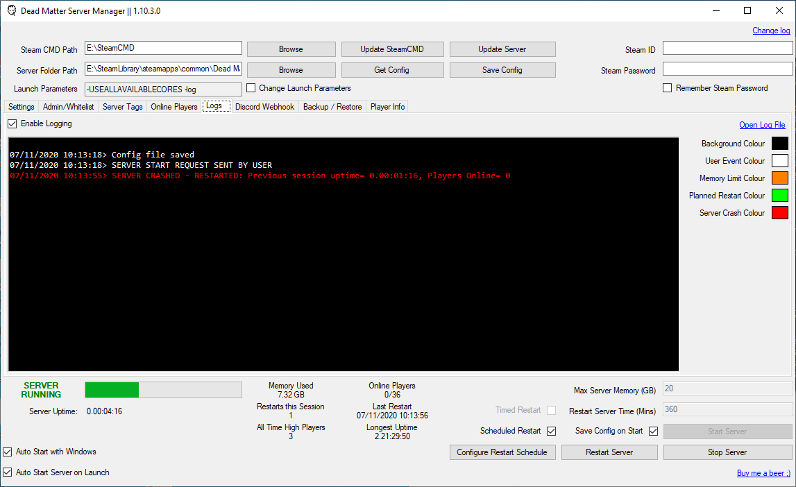 Dead Matter Server Manager