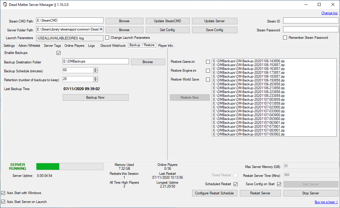 Dead Matter Server Manager