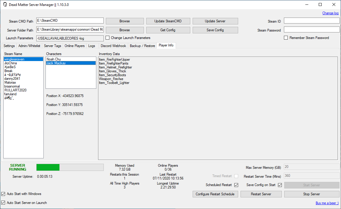 Dead Matter Server Manager